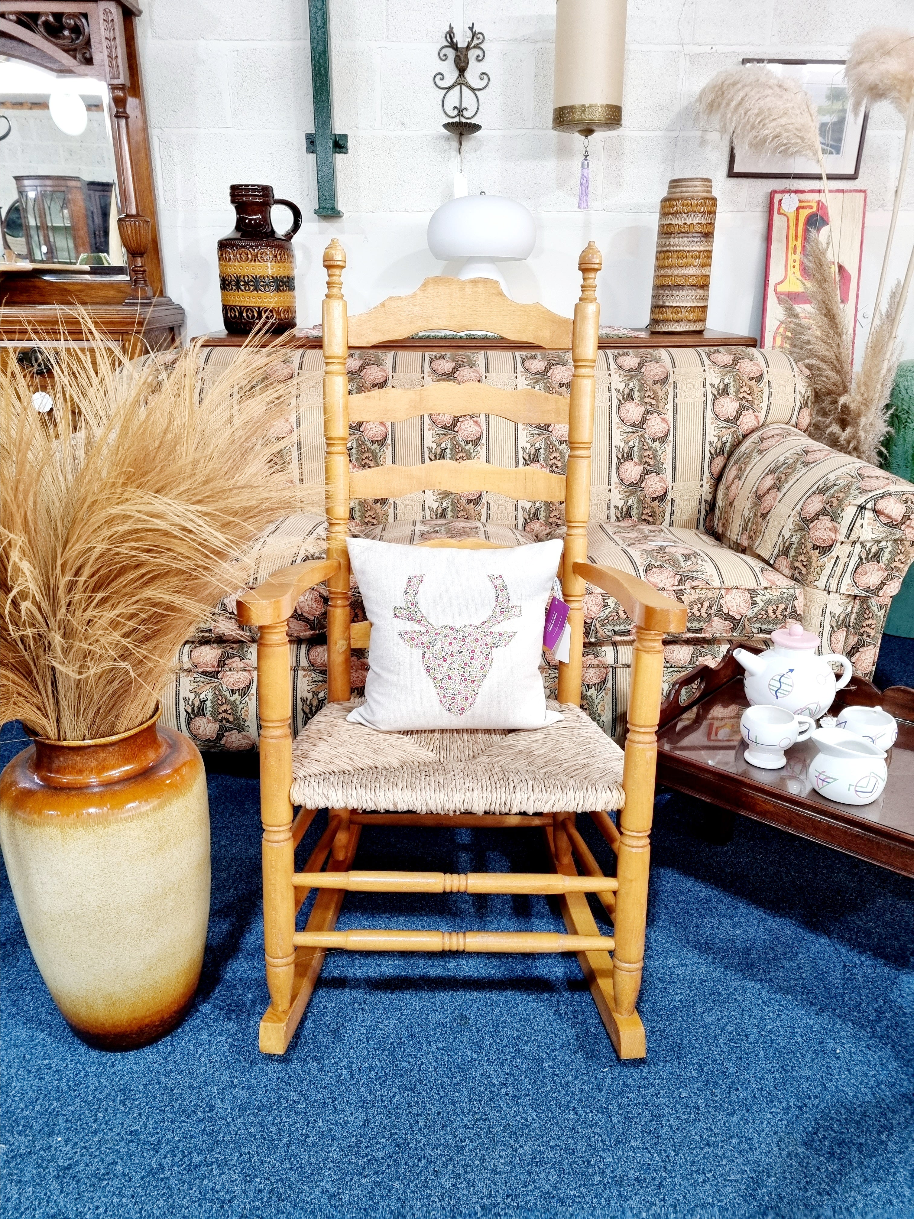 Beech Ladder Back Rocking Chair | Charlotte Rose Interiors